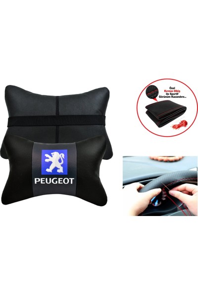 Ayz Oto Aksesuar Peugeot 207 Uyumlu Direksiyon Kılıfı + 5d Ortopedik Oto Boyun Yastığı