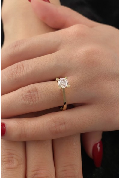 Fiyonk Kuyumculuk 14 Ayar Altın Tektaş Yüzük 6