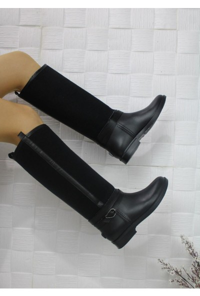 FUNB Kemer Detaylı Kadın Yağmur Çizmesi Siyah