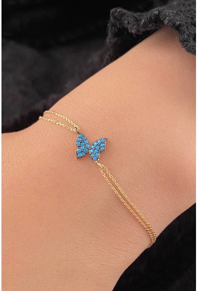 Fiyonk Kuyumculuk 14 Ayar Altın Firuze Taş Detaylı Kelebek Bileklik Fiyonk Kuyumculuk 14 Ayar Altın Firuze Taş Detaylı Kelebek Bileklik