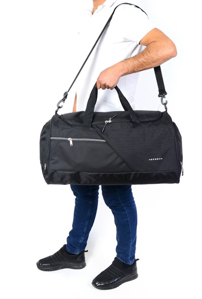 Obay Life Astarlı Yan Cepli Siyah Seyehat Spor Çantası Obay Life Astarlı Yan Cepli Siyah Seyehat Spor Çantası