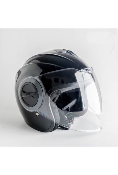 Sway Sw 617 Yarım Motosiklet Kaskı - Parlak Siyah - M