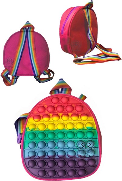 Roseroi Pop It Push Bubble Fidget Çanta Popit Gökkuşağı Sırt Çantası Fuşya 16X19 Roseroi Pop It Push Bubble Fidget Çanta Popit Gökkuşağı Sırt Çantası Fuşya 16X19
