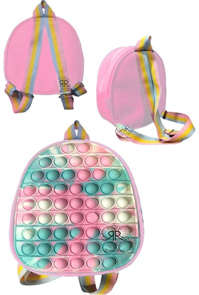 Roseroi Pop It Push Bubble Fidget Çanta Desenli Popit Sırt Çantası Pembe 16X19 Roseroi Pop It Push Bubble Fidget Çanta Desenli Popit Sırt Çantası Pembe 16X19