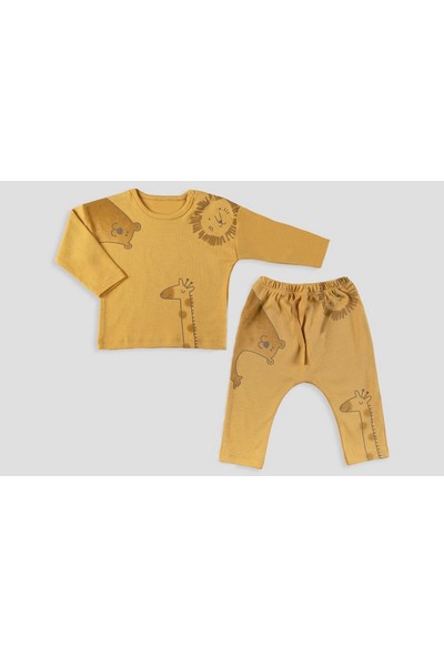 Çizgi Kids Unisex Safari Baskılı Sarı Ikili Çocuk Takım Çizgi Kids Unisex Safari Baskılı Sarı Ikili Çocuk Takım