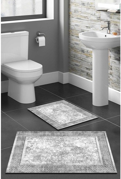 Cappio Halı Etnik Desenli Gri 2'li Halı Takımı (60X100/40X60) - CP1146 Cappio Halı Etnik Desenli Gri 2'li Halı Takımı (60X100/40X60) - CP1146