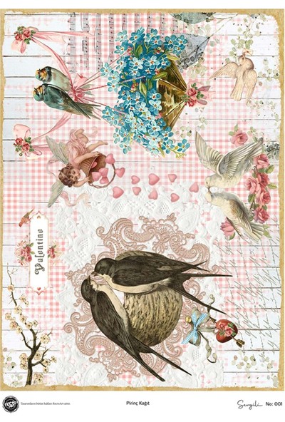 My Hobby 001 Sevgililer Günü Pirinç Dekopaj 30X42 My Hobby 001 Sevgililer Günü Pirinç Dekopaj 30X42