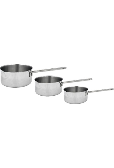 Home Mutfak 3 Pcs Çelik Tek Kulp Sosluk Seti (12-14-16cm) Home Mutfak 3 Pcs Çelik Tek Kulp Sosluk Seti (12-14-16cm)