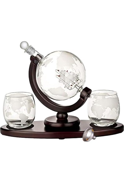 Dolity Viski Sürahi Küre Temizle Brendi Ahşap Standı Ev Yemek Erkekler Için Baba Set D (Yurt Dışından)