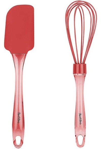 Tantitoni Silikon Hazırlık Seti 2li Çırpıcı ve Spatula Seti Kırmızı Rengi (SOFTCSS02K)
