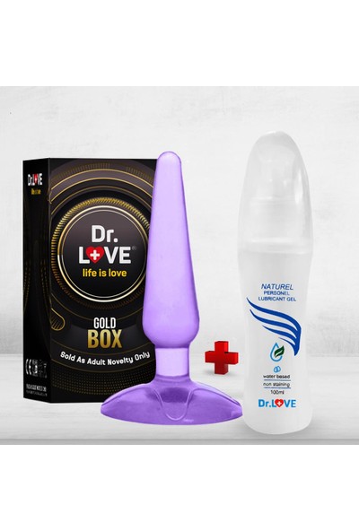 Drlove Plastik Mor Anal Plug + Drlove Kayganlaştırıcı