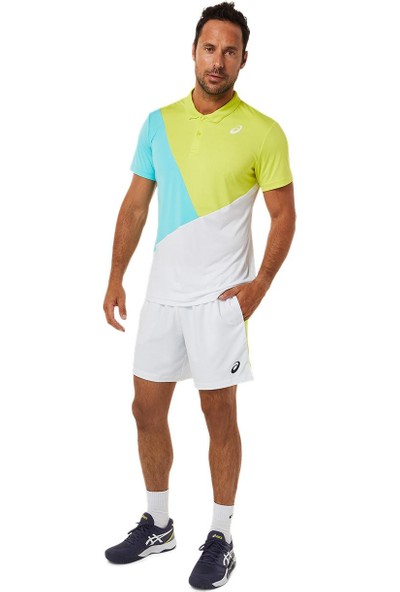 Asics MEN COURT COLOR BLOCK SHORT Erkek Beyaz Şort - 2041A199-100 Asics MEN COURT COLOR BLOCK SHORT Erkek Beyaz Şort - 2041A199-100