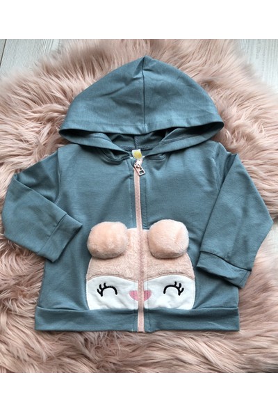 Via Girls Kız Bebek Sevimli Ponpon Kulak Hırka