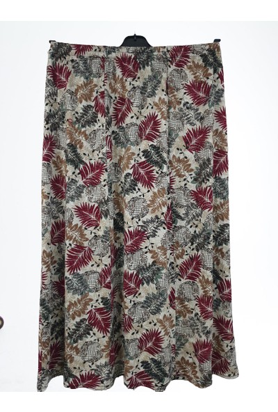 Sercan Konfeksiyon Kadın Etek Battal Beden Beli Lastikli Uzun