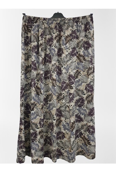 Sercan Konfeksiyon Kadın Etek Battal Beden Beli Lastikli Uzun