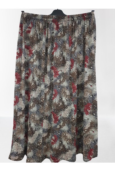 Sercan Konfeksiyon Kadın Etek Battal Beden Beli Lastikli Uzun