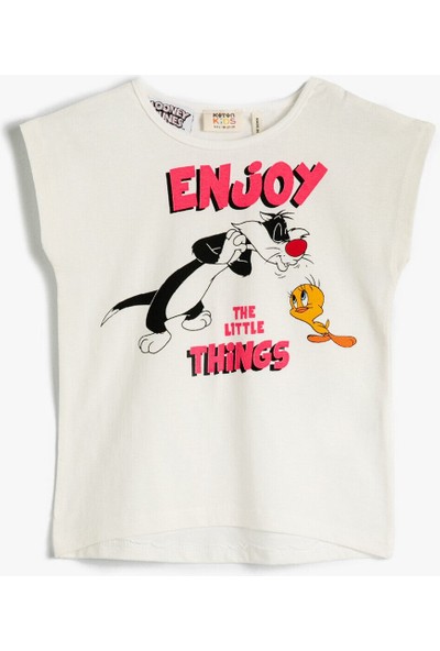 Koton Kız Çocuk Slyvester ve Tweety Lisanslı Baskılı Tişört Pamuklu