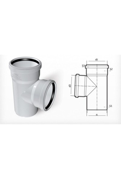 Fırat Dublex Pvc Atık Su Borusu Pimaş Te Çatal 125 x 100 Mm. Fırat Dublex Pvc Atık Su Borusu Pimaş Te Çatal 125 x 100 Mm.
