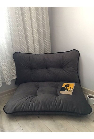 Lavinia Puf Petek Önü Palet Yer Minderi Ikili Takım Antrasit