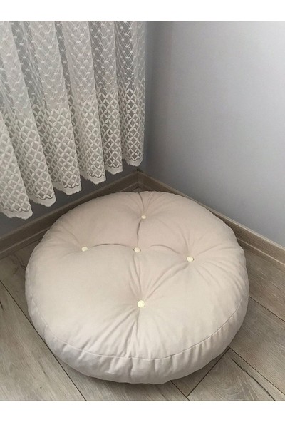 Lavinia Puf Yuvarlak Kremyer Minder Yer Puf Lavinia Puf Yuvarlak Kremyer Minder Yer Puf