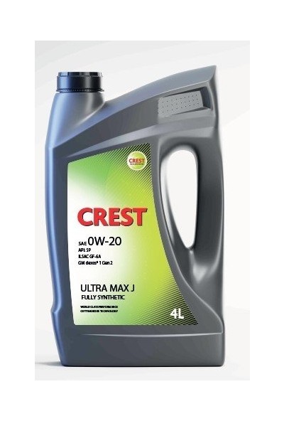 Crest Ultra Max J 0W-20 Motor Yağı 4 Litre ( Üretim Yılı: 2021) Crest Ultra Max J 0W-20 Motor Yağı 4 Litre ( Üretim Yılı: 2021)