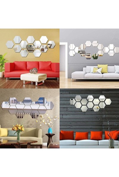 Evde Ucuz Bal Peteği Gümüş Dekoratif Altıgen 12X Süs Akrilik Ayna 11X12,5 cm Pleksi Yapışkan Bantlı Evde Ucuz Bal Peteği Gümüş Dekoratif Altıgen 12X Süs Akrilik Ayna 11X12,5 cm Pleksi Yapışkan Bantlı