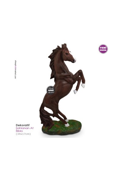 Tual Hobi Sanat Dekoratif Şahlanan At Heykeli (35X25CM)