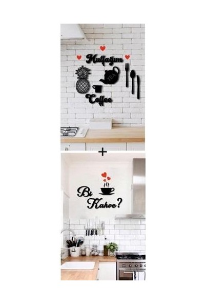 Evde Ucuz Mutfak Duvar Dekoru+Bi Kahve 2'si Bir Arada Evde Ucuz Mutfak Duvar Dekoru+Bi Kahve 2'si Bir Arada