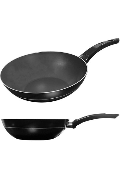 Zilan Home Siyah Isıya Dayanıklı Kulp Yanmaz Yapışmaz Wok Tava 26 cm Zilan Home Siyah Isıya Dayanıklı Kulp Yanmaz Yapışmaz Wok Tava 26 cm
