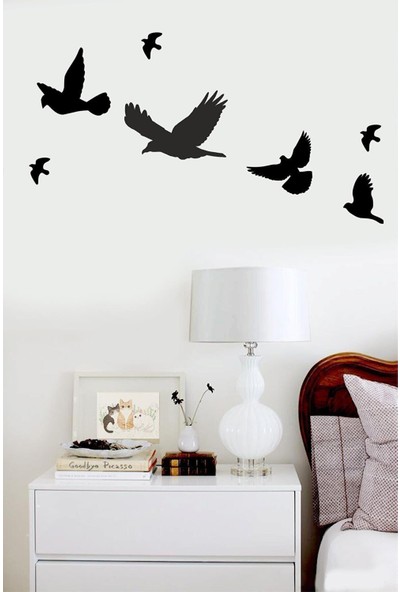 Evde Ucuz Ahşap Dekoratif Kuş 7 Adet Set