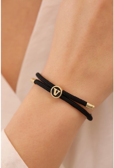 Milet Kuyumculuk 14 Ayar Altın Ipli V Harf Bileklik