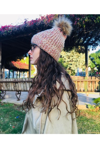 T-Light Kadın Ponpon Detaylı Örgü Bere