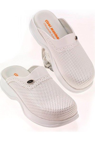 Çizgi Medikal Delikli Klasik Beyaz Kadın Sabo Terlik Doktor Hemşire Hastane Terliği Çizgi Medikal Delikli Klasik Beyaz Kadın Sabo Terlik Doktor Hemşire Hastane Terliği