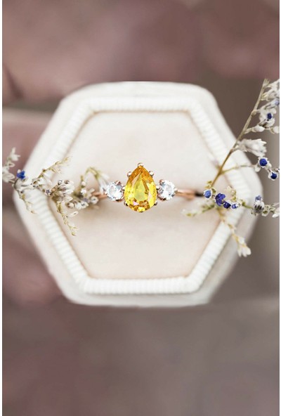 Olivia Mistik Topaz Sitrin Taşlı Ayarlanabilir Rose Kaplama Kadın Yüzük Olivia Mistik Topaz Sitrin Taşlı Ayarlanabilir Rose Kaplama Kadın Yüzük
