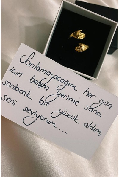 Olivia Sarılan El Ayarlanabilir 14 K Altın Kaplama Kadın Yüzük