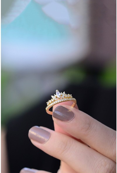 Olivia Prenses Tacı Ayarlanabilir Kadın Rose Kaplama Yüzük Olivia Prenses Tacı Ayarlanabilir Kadın Rose Kaplama Yüzük