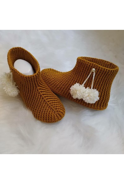 Patik Dünyam İstanbul El Emeği Göz Nuru Ev Botu Kahverengi