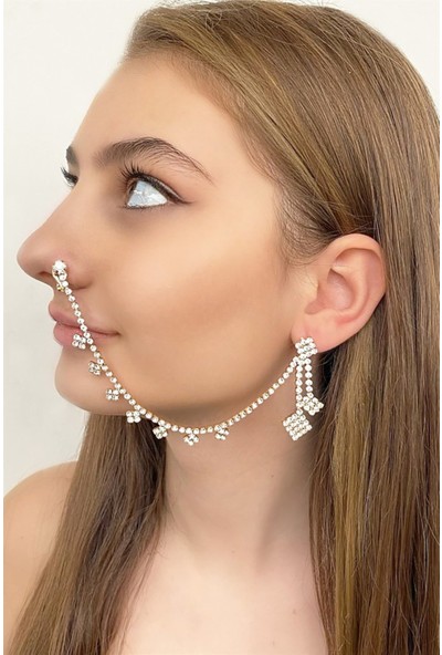 Takıştır Altın Renk Kıstırmalı Kulak Aksesuarı