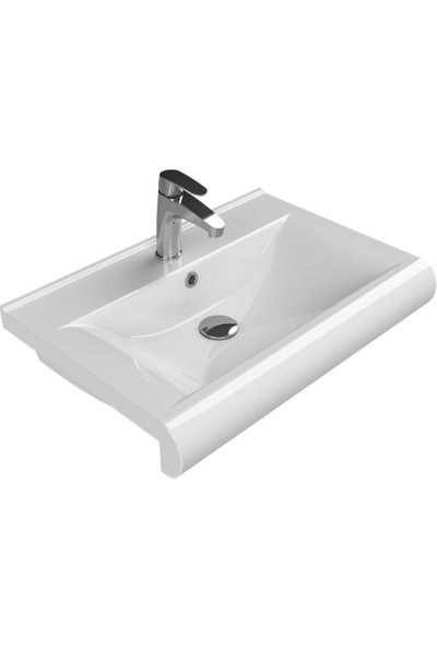 Turkuaz Seramik Turkuaz Cerastyle (Side) Mobilya Uyumlu Etajerli Lavabo 65 cm Lik