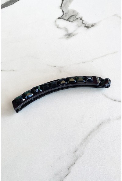 Takıştır Siyah Renk Taşlı Muz Toka