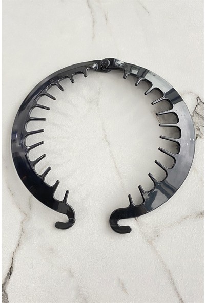 Takıştır Siyah Renk Kabarık Saç Tokası