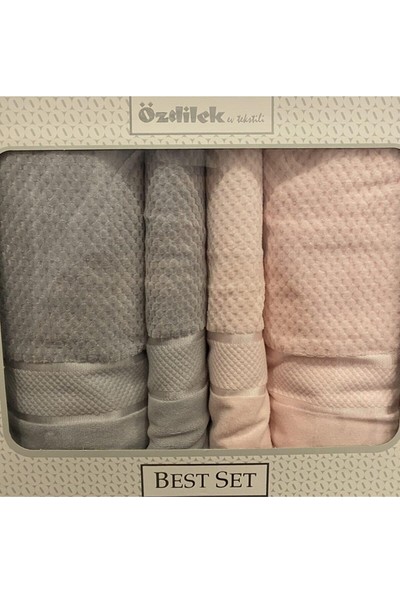 Özdilek Hamam Seti Bright Gri-Pembe Best Set Özdilek Hamam Seti Bright Gri-Pembe Best Set