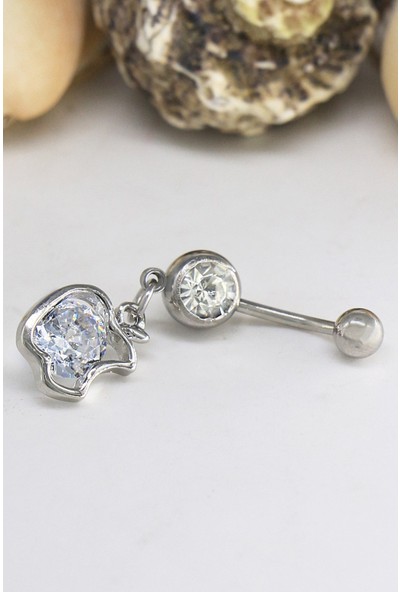 Takıştır Elma Figürlü Göbek Piercingi Takıştır Elma Figürlü Göbek Piercingi