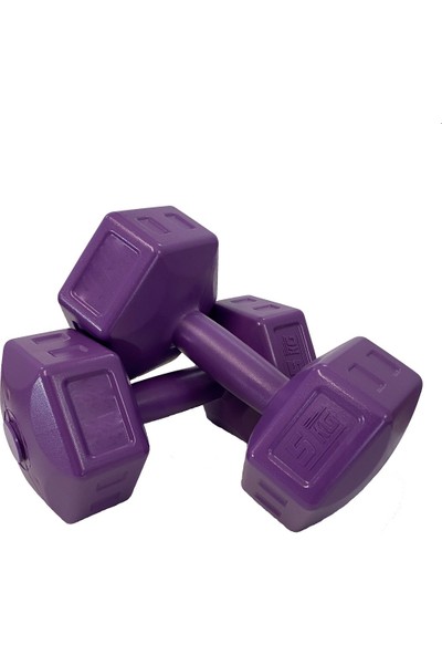 ECG Ecgspor 5 kg Dambıl Seti 5 kg x 2 Adet Toplam 10 kg Ağırlık Seti Mor