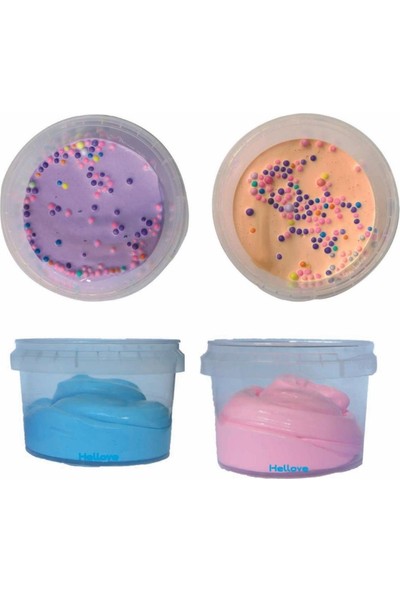 Hellove Boncuklu Slime + Normal Slime 2 Adet + 2 Adet 4 Adet Oyun Hamuru Hellove Boncuklu Slime + Normal Slime 2 Adet + 2 Adet 4 Adet Oyun Hamuru