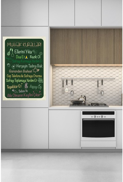 3M Mutfak Kuralları 2 Duvar Yazı Folyosu
