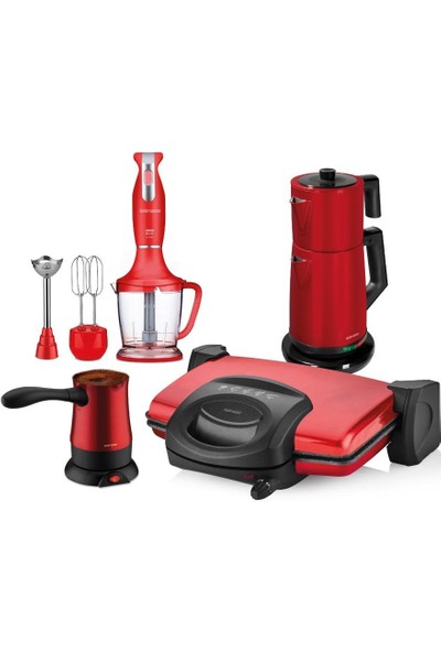 Goldmaster Artemis Elektrikli Çeyiz Seti - Kırmızı