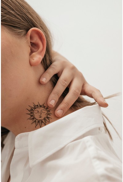 Takıştır Geçici Ay ve Güneş Mini Dövme Tattoo Takıştır Geçici Ay ve Güneş Mini Dövme Tattoo