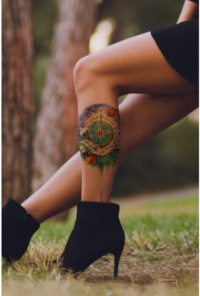 Takıştır Geçici Pusula Dövme Tattoo