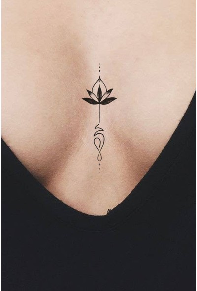 Takıştır Geçici Göğüs Arası Çiçek Dövme Tattoo
